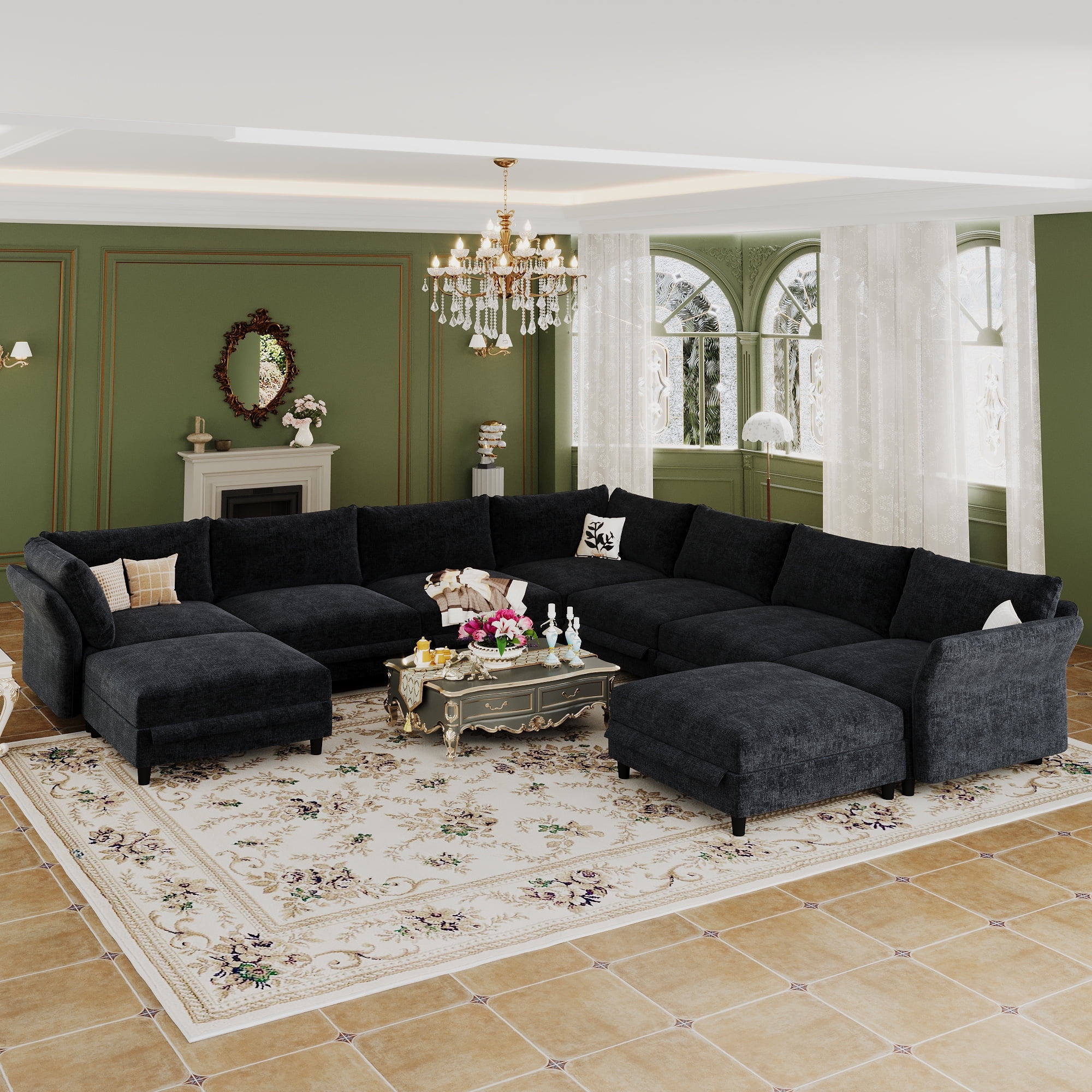 NYBOPAVIS Modular Sectional Sofa, 9 Seat Modular Sectional Couch with ...