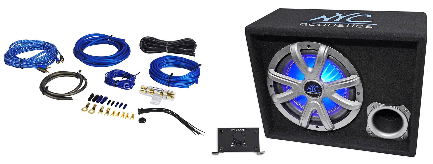 "NYC Acoustics Powered Car Subwoofer System: NSE10L 10"" 1000w Sub w ...