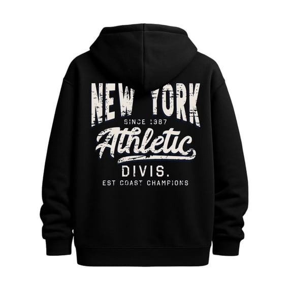 NYC Athletic Hoodie funny hoodies for men long sleeve black Casual ...