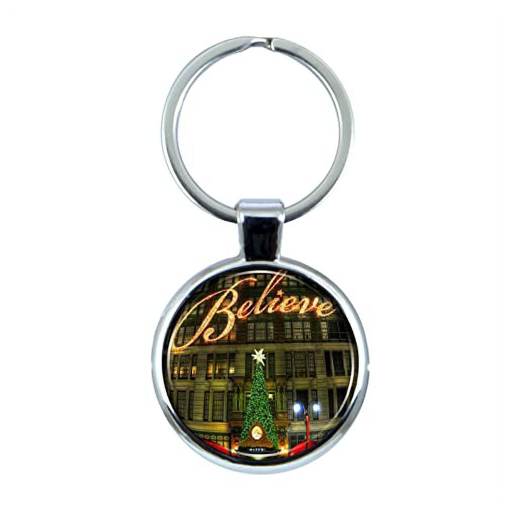 NYC Believe Harold Square Keychain with Epoxy Dome and Metal Keyring ...