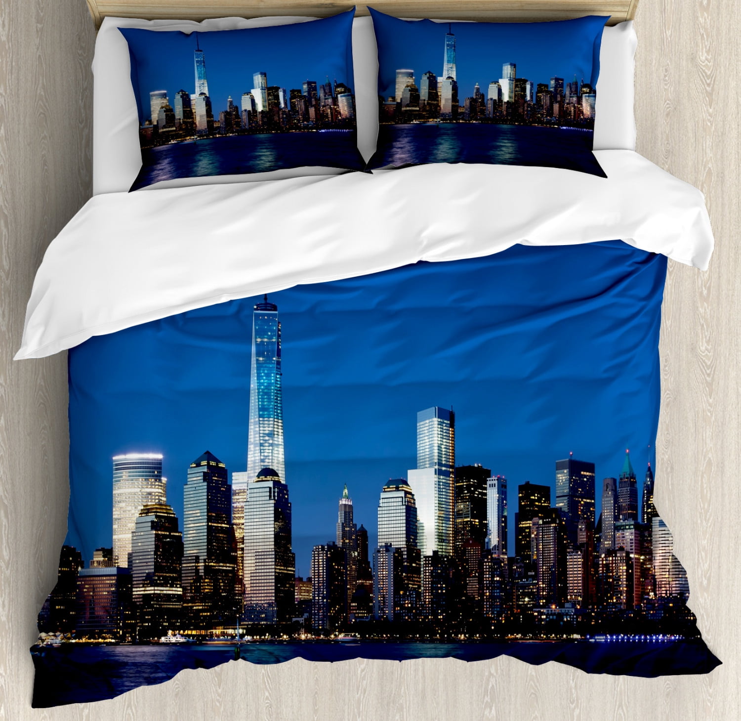 NYC Duvet Cover Set King Size, Beautiful Photo of Freedom Tower and ...