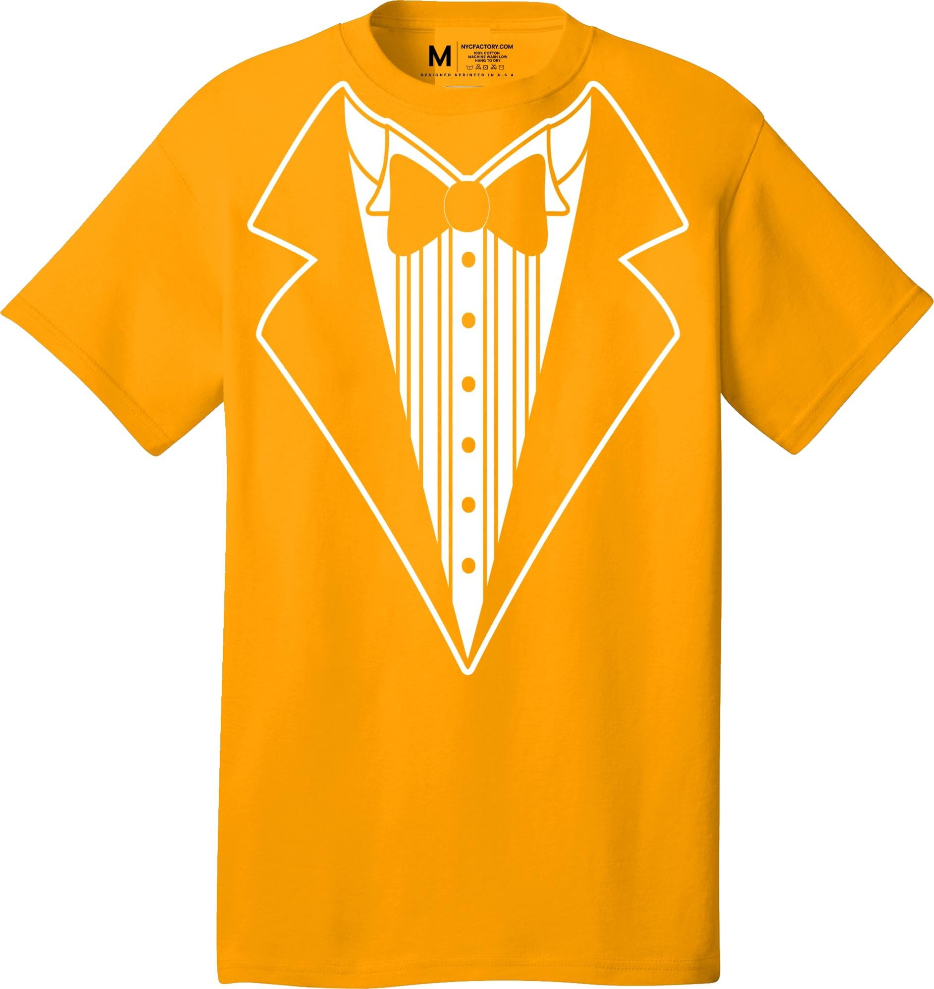 NYC FACTORY Men's Tuxedo Tee Gold, Button Design, L - Walmart.com