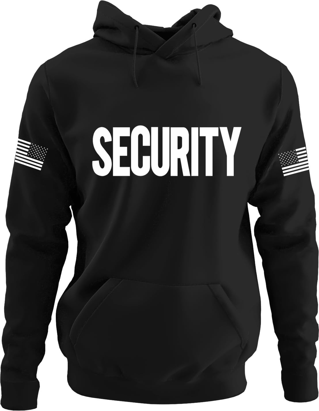 NYC FACTORY Security Hoodie with US Flag Sleeve Prints, Black US, Alpha ...