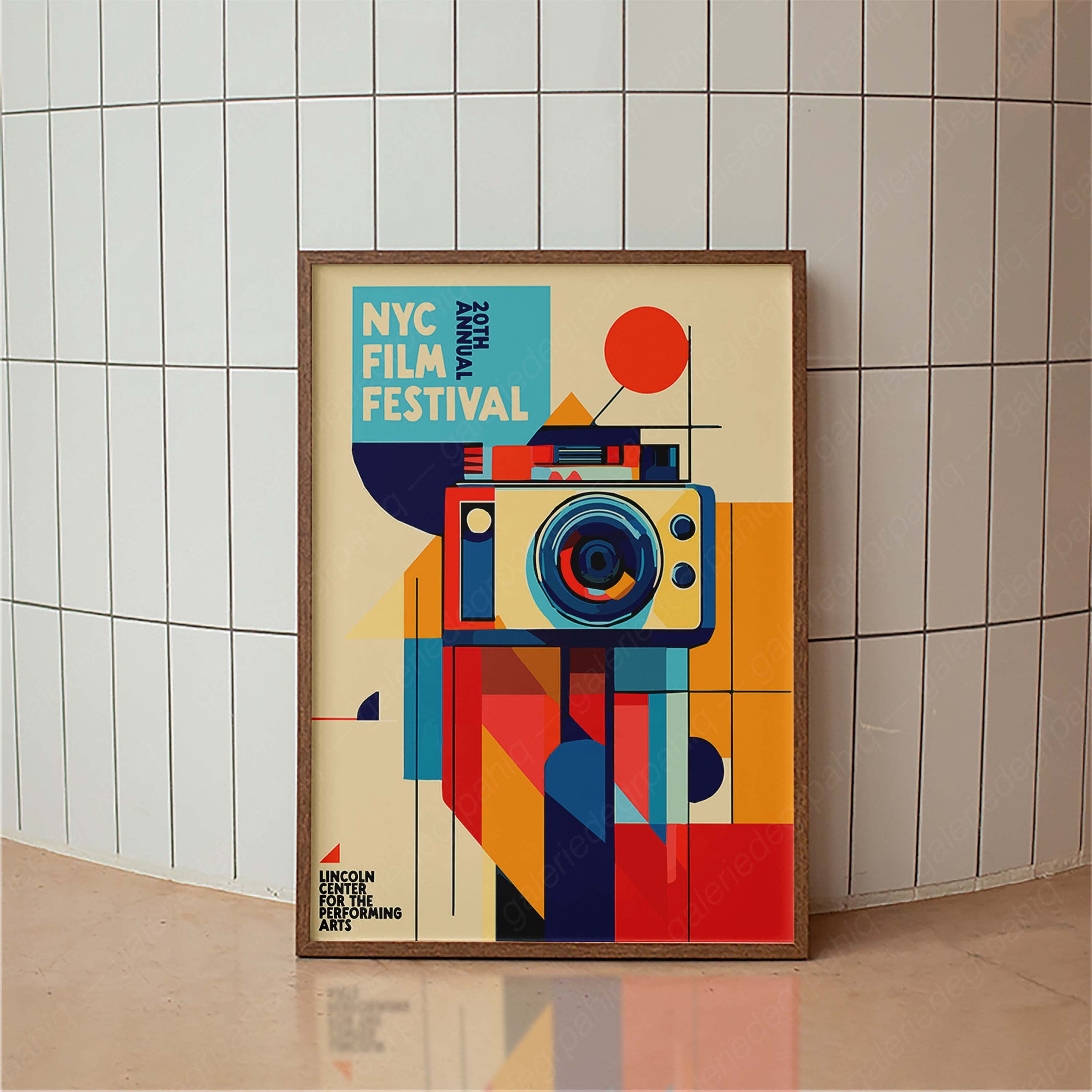 NYC Film Festival Retro Poster – Mid Century Modern New York City ...