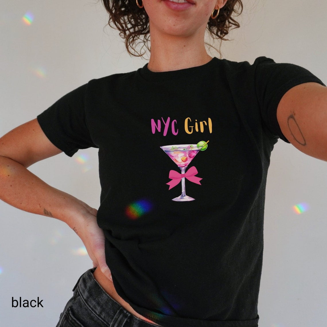 NYC Girl Cosmopolitan Cocktail T-Shirt, Y2K Fashion, Coquette Style Top ...