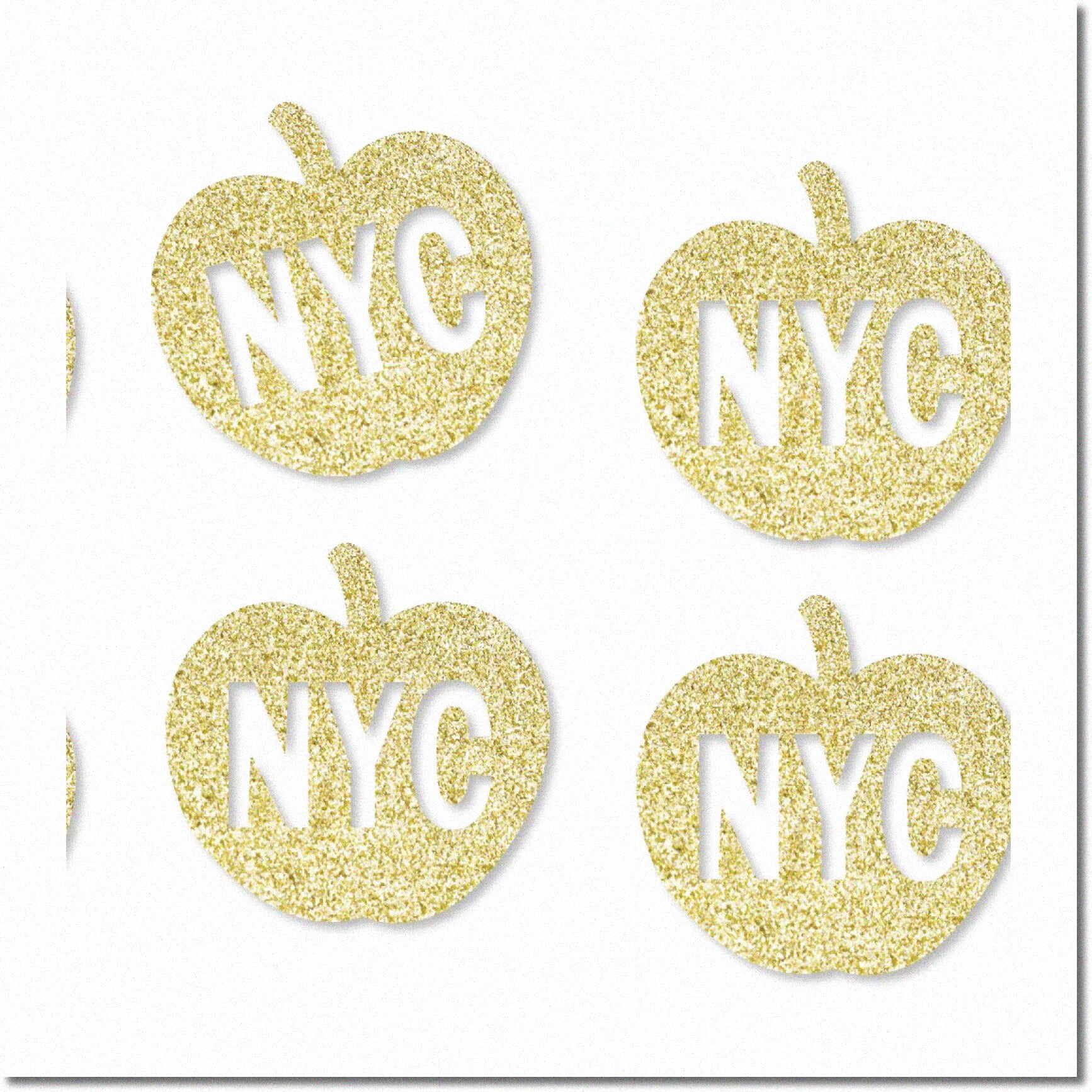 NYC Golden Glam Party Confetti - 24 No-Mess Real Gold Glitter Cut-Outs ...