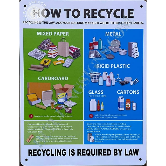 Building Signs How To Recycle Aluminum Sign 8.5X11 in - Walmart.com