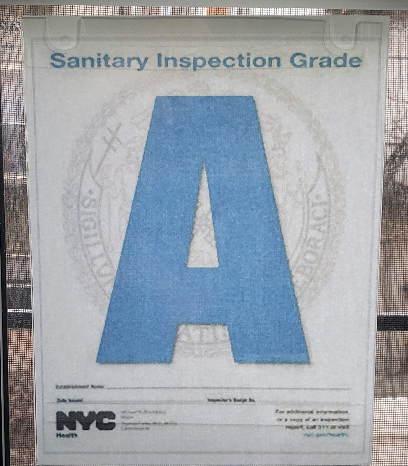NYC Restaurant Letter Grade Frame (Size 8.5x11) (ref-2201) - Walmart.com