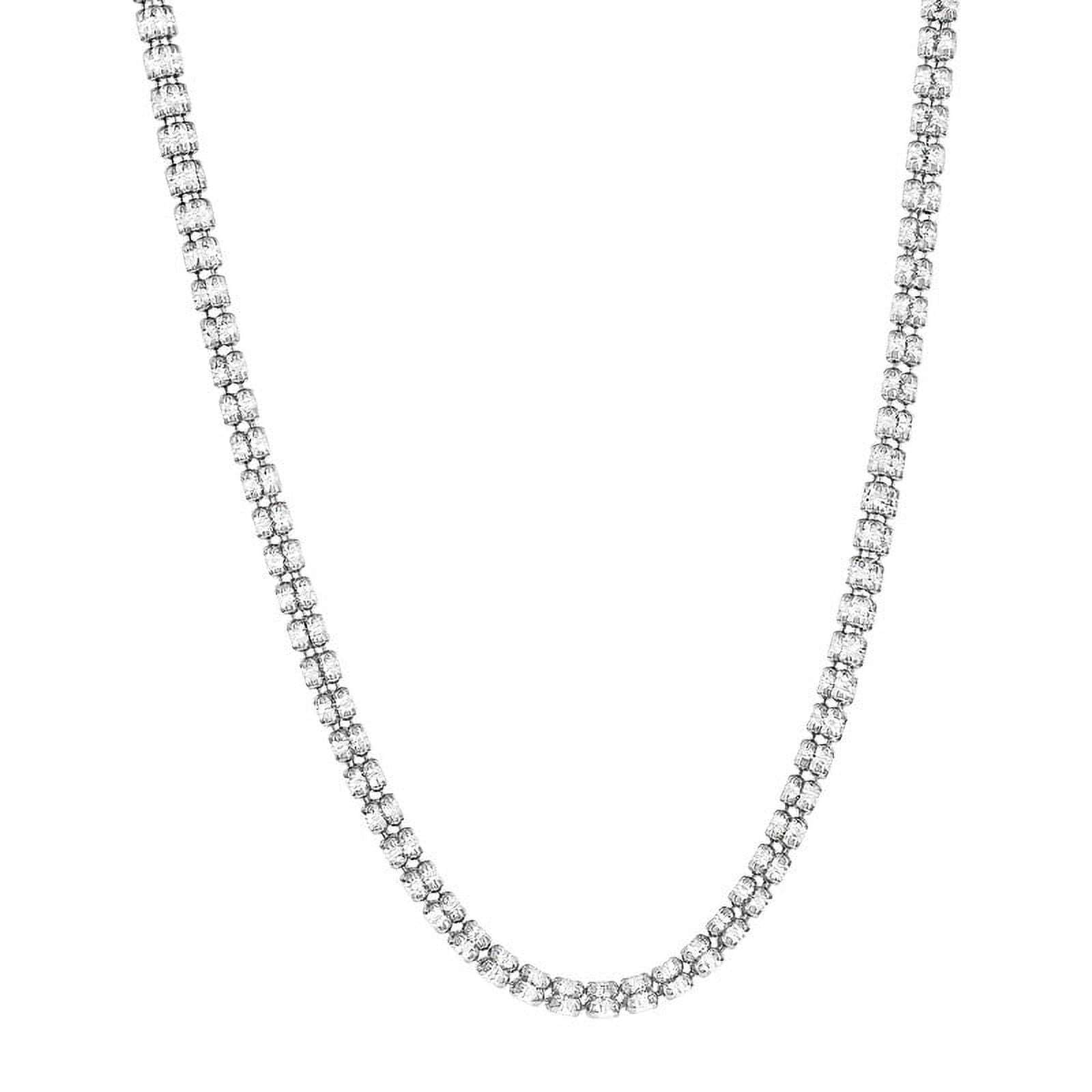 NYC Sterling 3MM Diamond-Cut Barrel Link Chain, Italian Sterling Silver ...