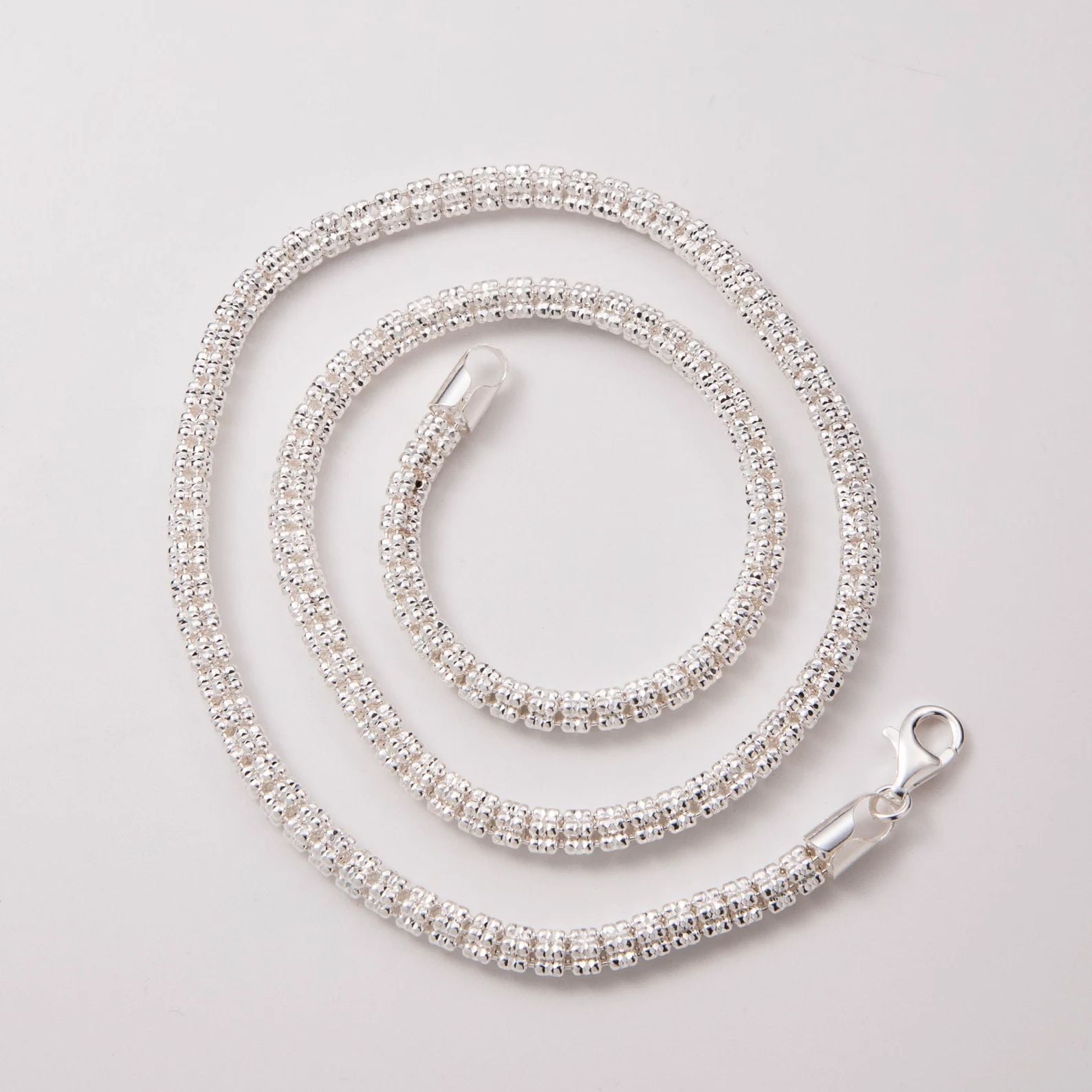 NYC Sterling 5mm Diamond-Cut Ice Link Chain Sterling Silver 925 Italy ...