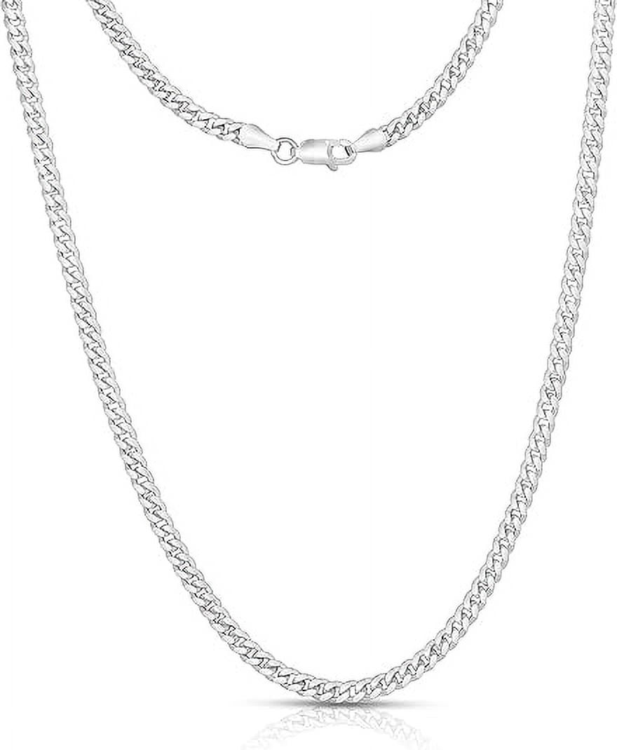 NYC Sterling Solid Sterling Silver Miami Cuban Curb Link .925 Rhodium ...