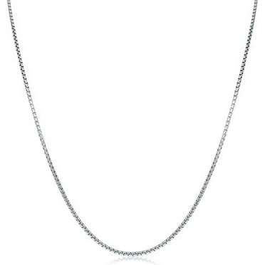 925 Sterling Silver Rhodium Plated 5.2mm Round Box Chain Necklace 26 ...