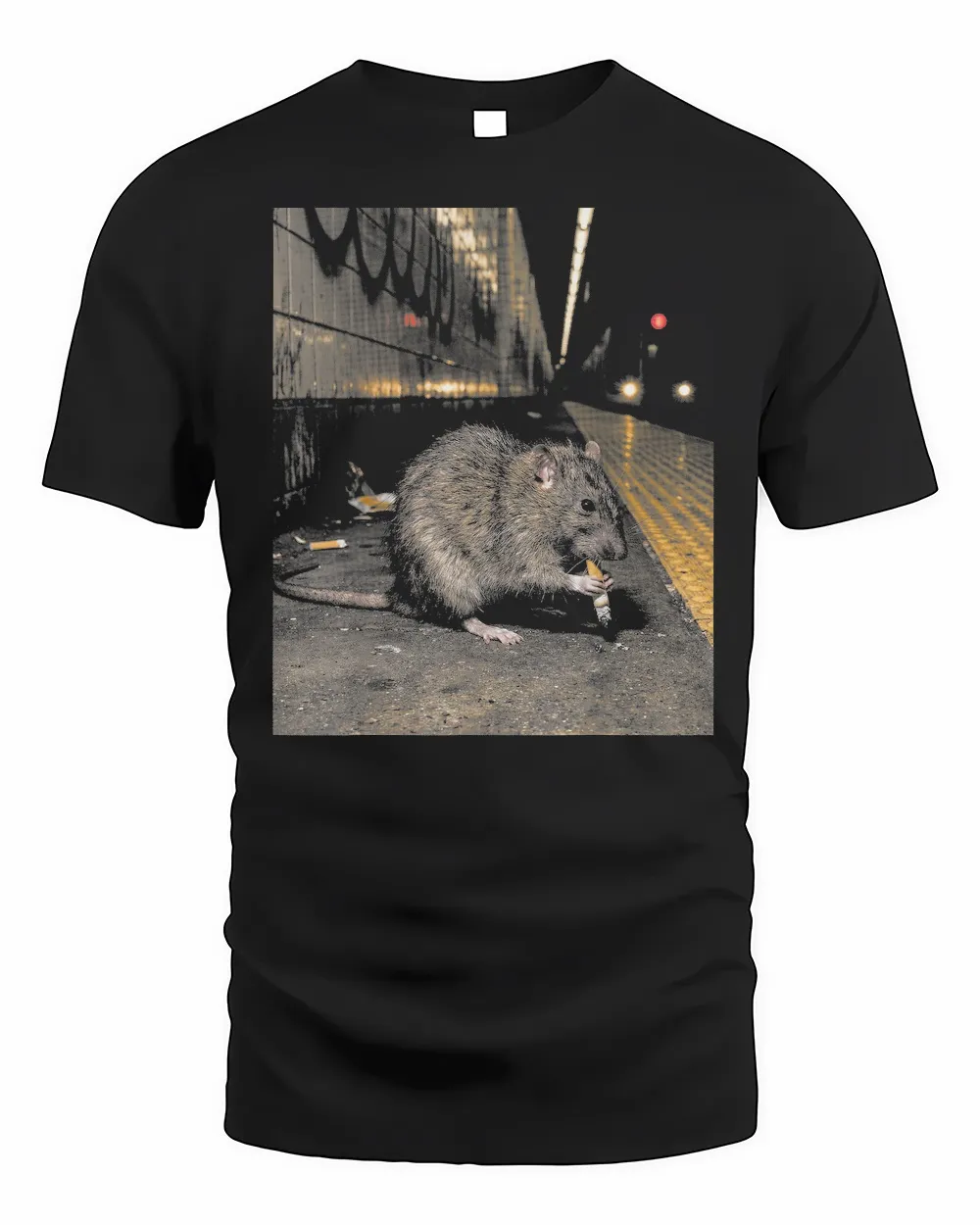 NYC Subway Rat Smoking Meme Funny Shirt - Walmart.com