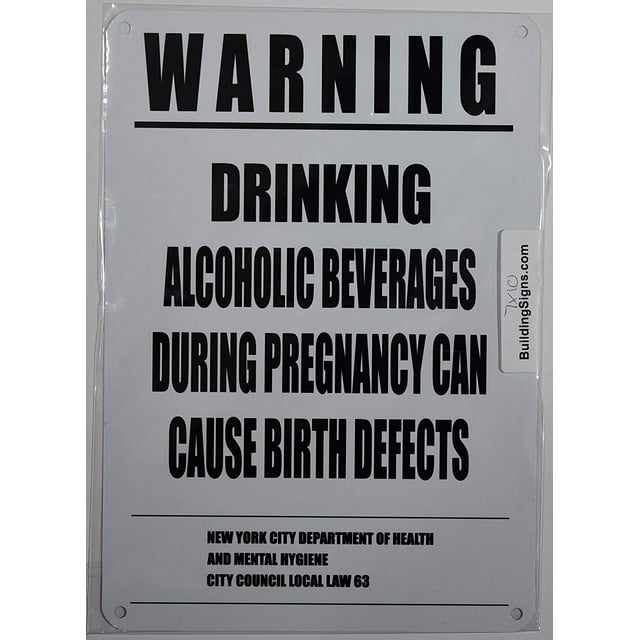 NYC Warning Drinking Alcoholic Beverages During Pregnancy CAN Cause ...