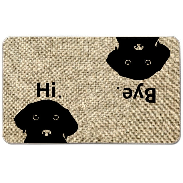 NYDECOR Funny Welcome Mats for Front Door Hi Bye Dog Door Mat Dog ...