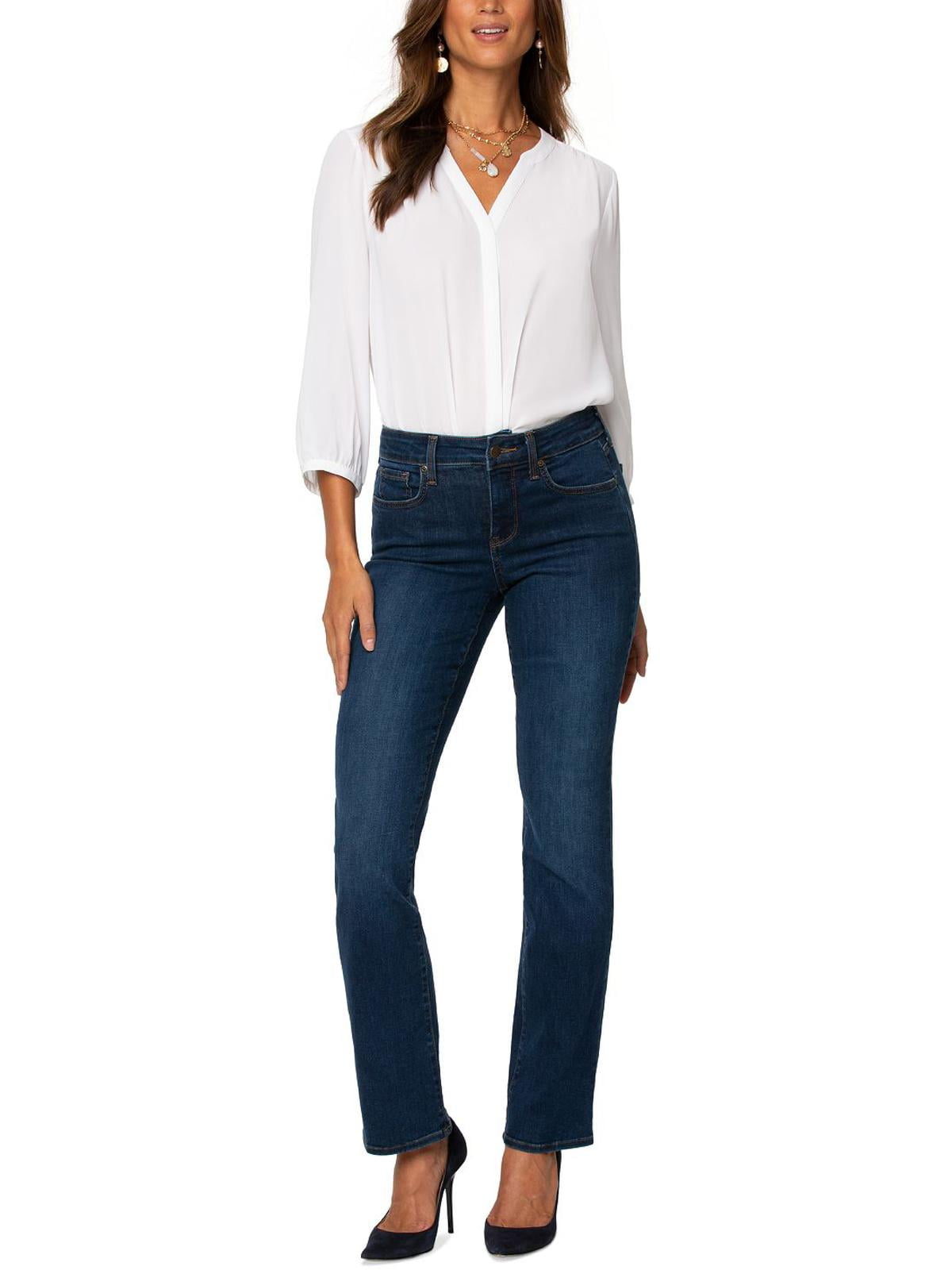 NYDJ Women's Marilyn Straight Leg Jeans Blue Size 4 - Walmart.com