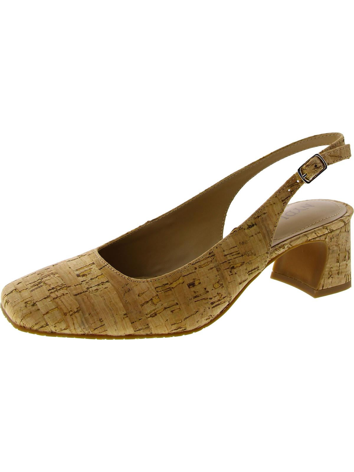 NYDJ Womens Faelynn Cork Square toe Slingback Heels - Walmart.com