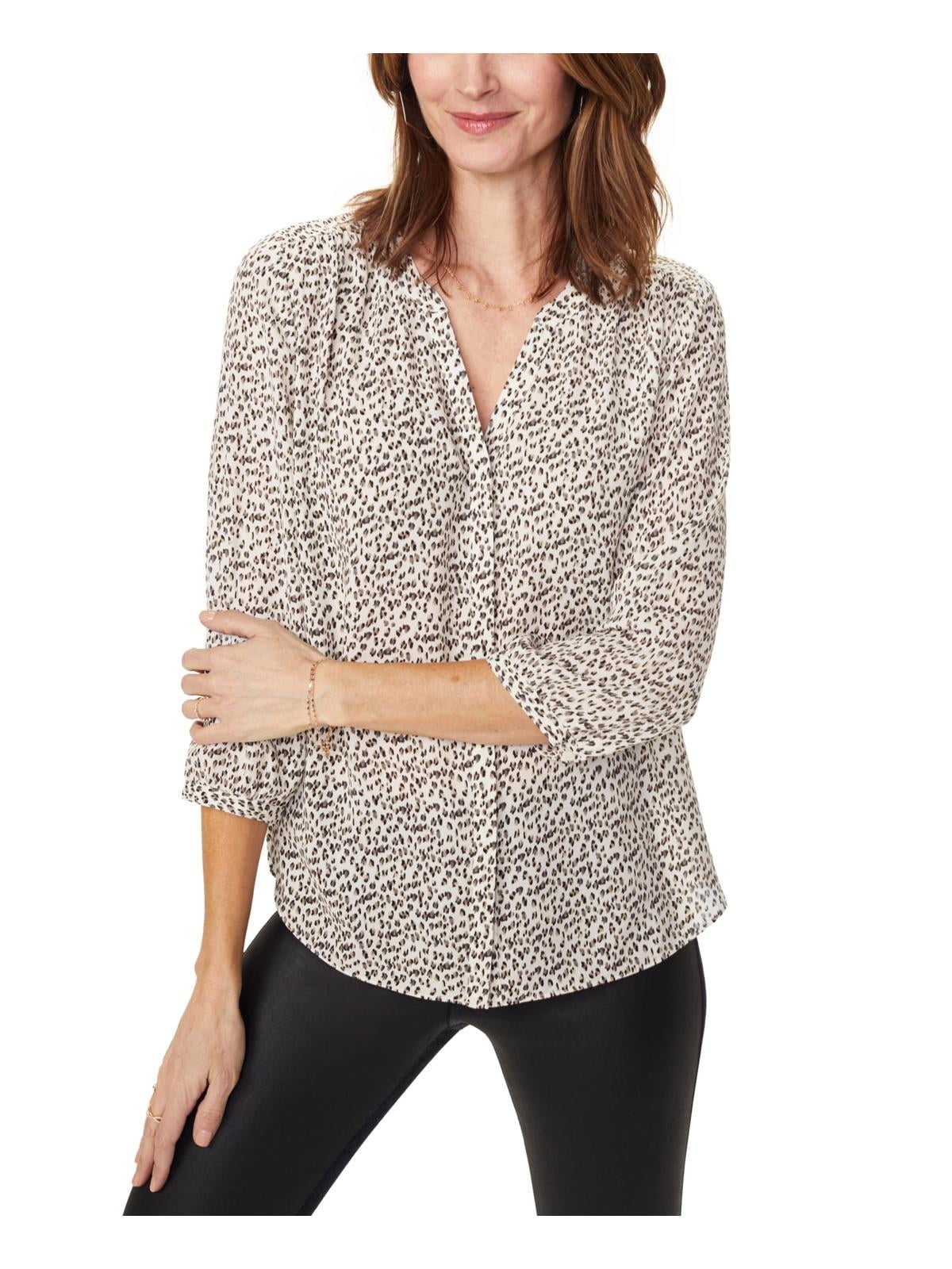 NYDJ Womens Floral Pleated Back Button-Down Top - Walmart.com