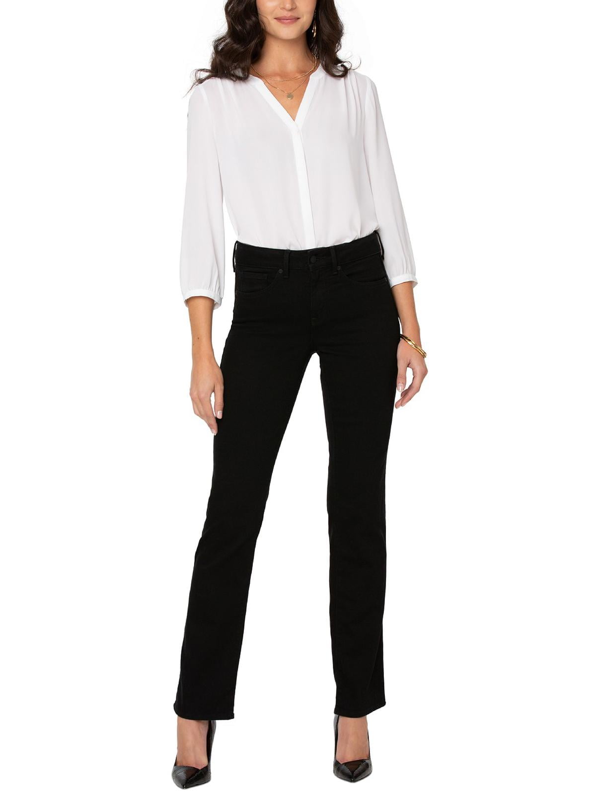 NYDJ Womens Petites Marilyn Denim Lift Tuck Straight Leg Jeans ...