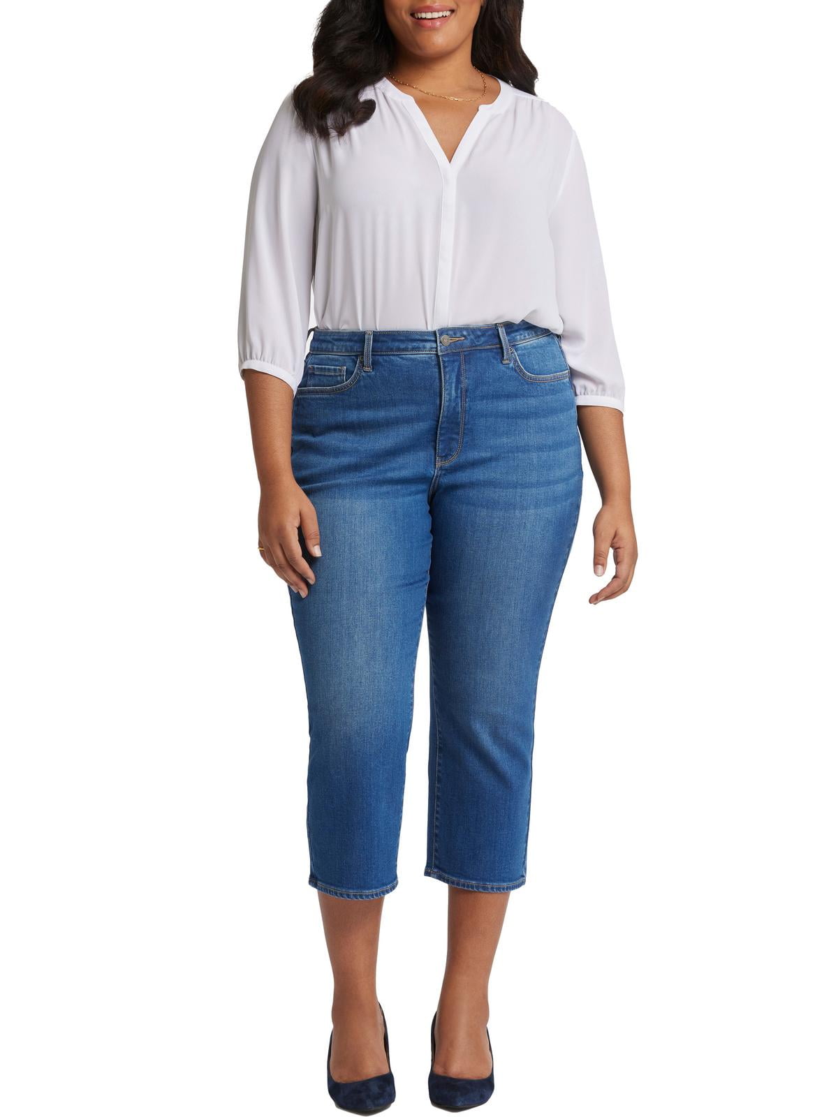 NYDJ Womens Plus Joni Relaxed Denim Capri Jeans - Walmart.com