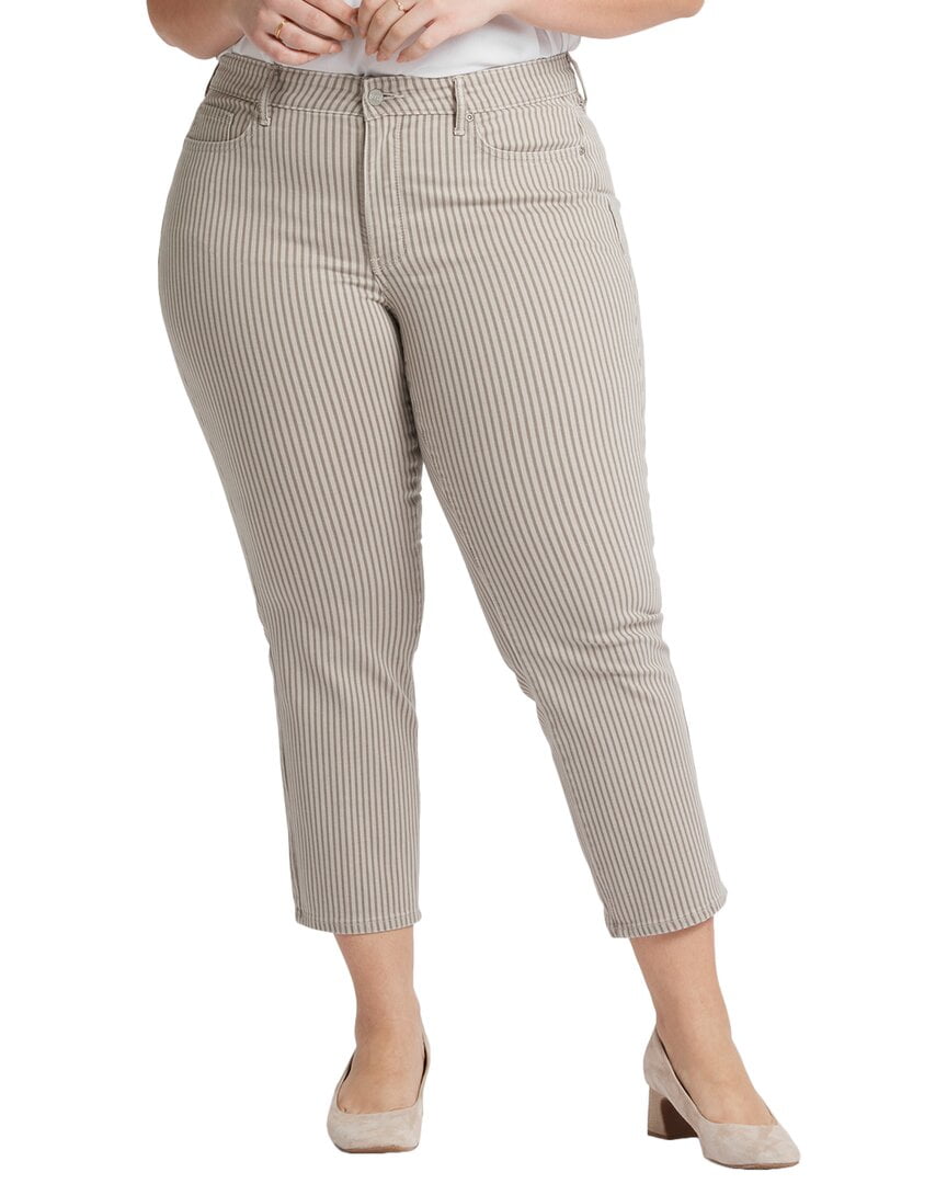 NYDJ womens Plus Marilyn Sandbar Stripe Straight Leg Jean, 26W ...