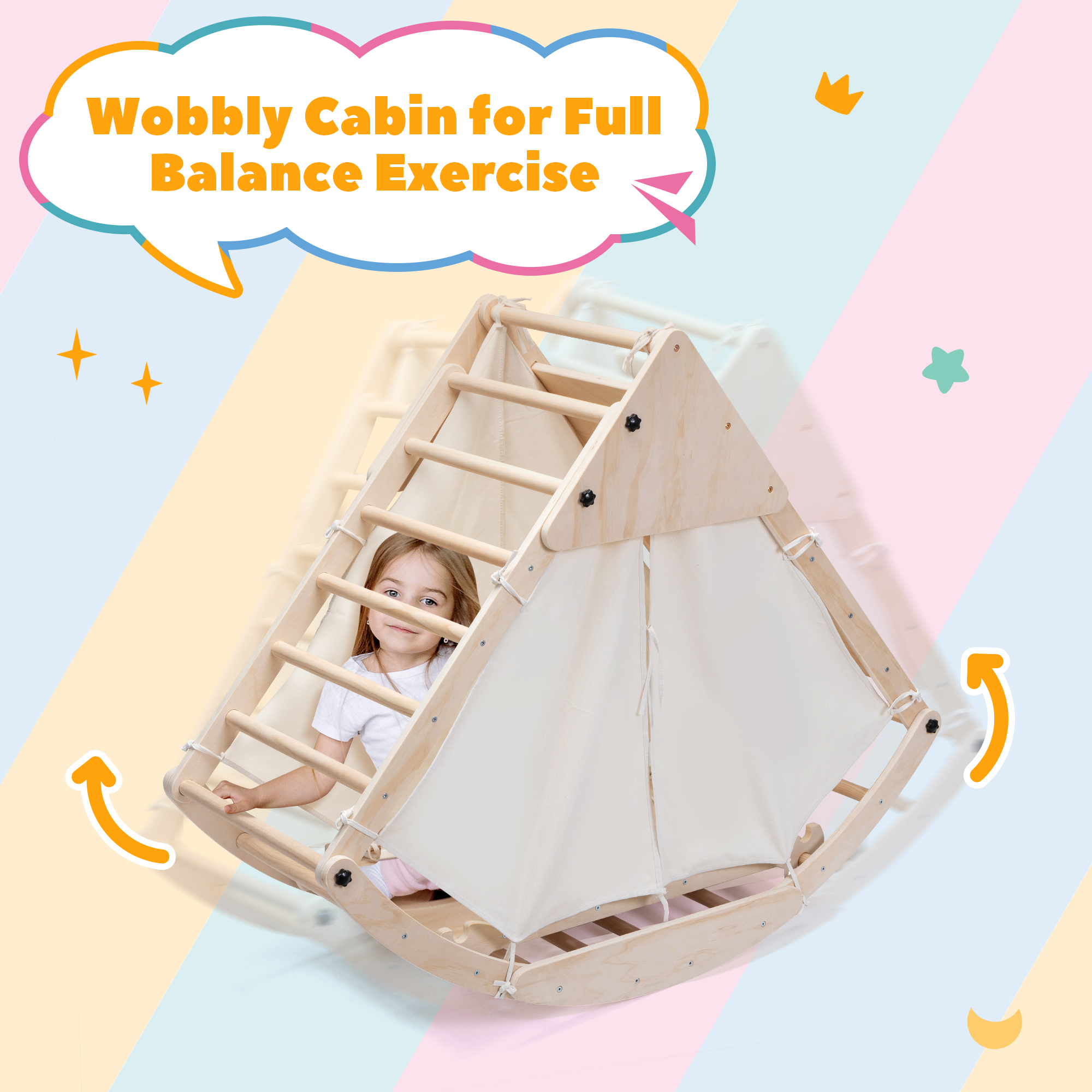 5 Step Climbing Wooden Rope Ladder - Walmart.com