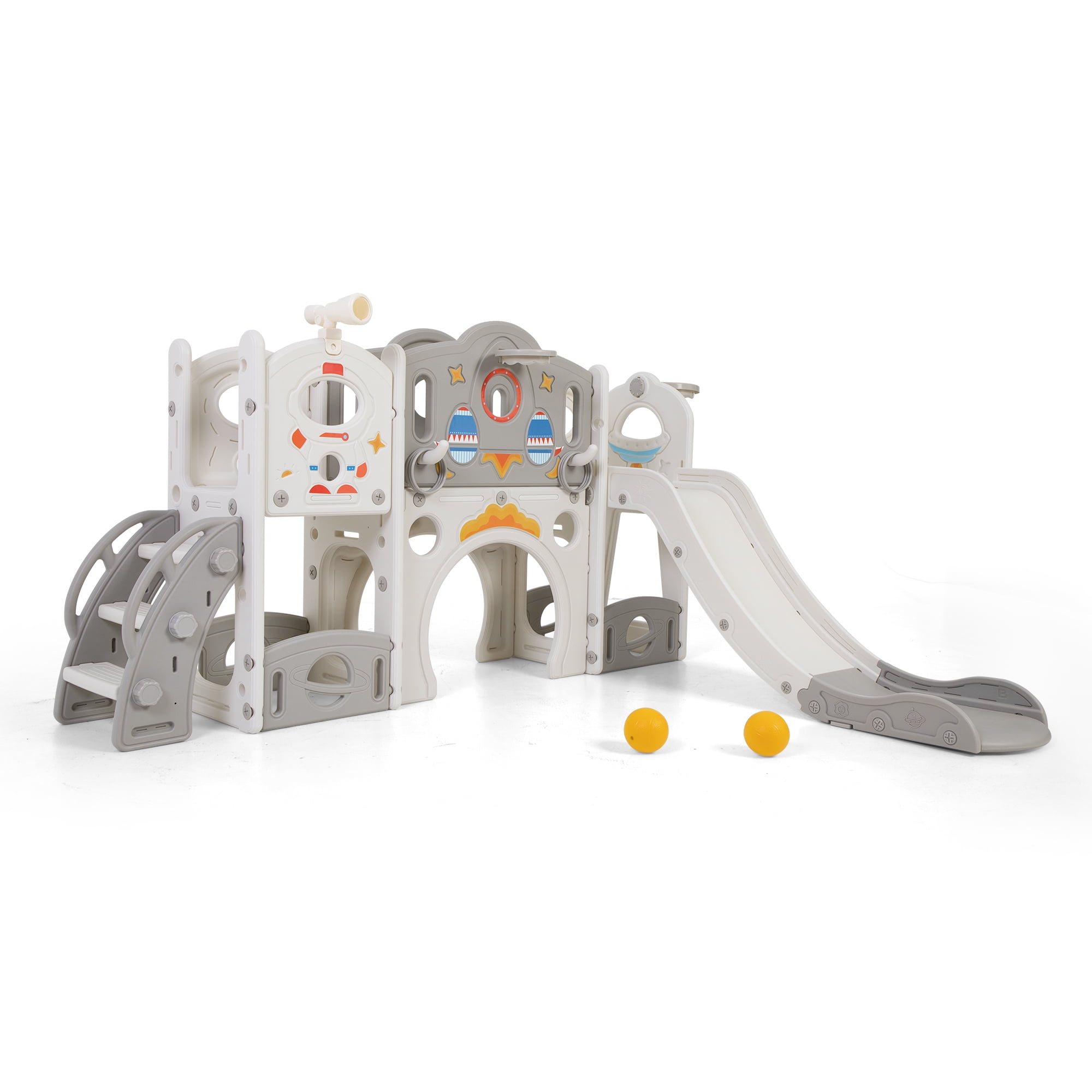 NYEEKOY Large Kids Climber Slide, Toddler Slide Play Set with Telescope ...