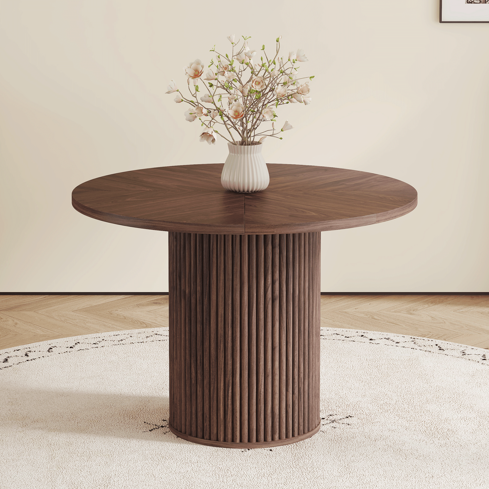 NYEESS Circle Dining Table, 42 Inch Round Dining Table for 4-6, Density ...