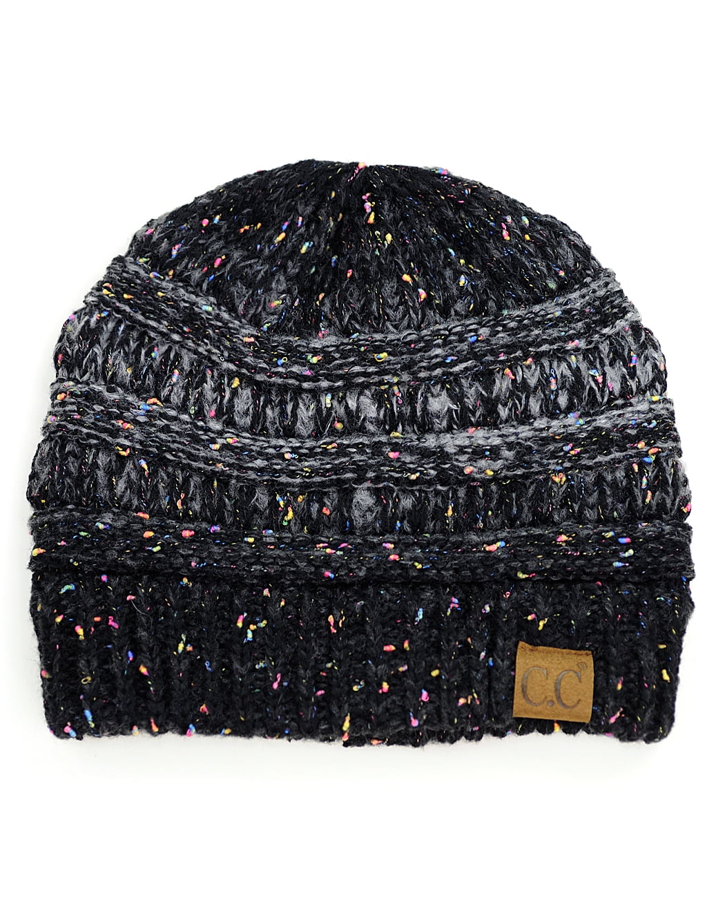 NYFASHION101 Exclusive Colorful Confetti Soft Stretch Cable Knit Slouch ...