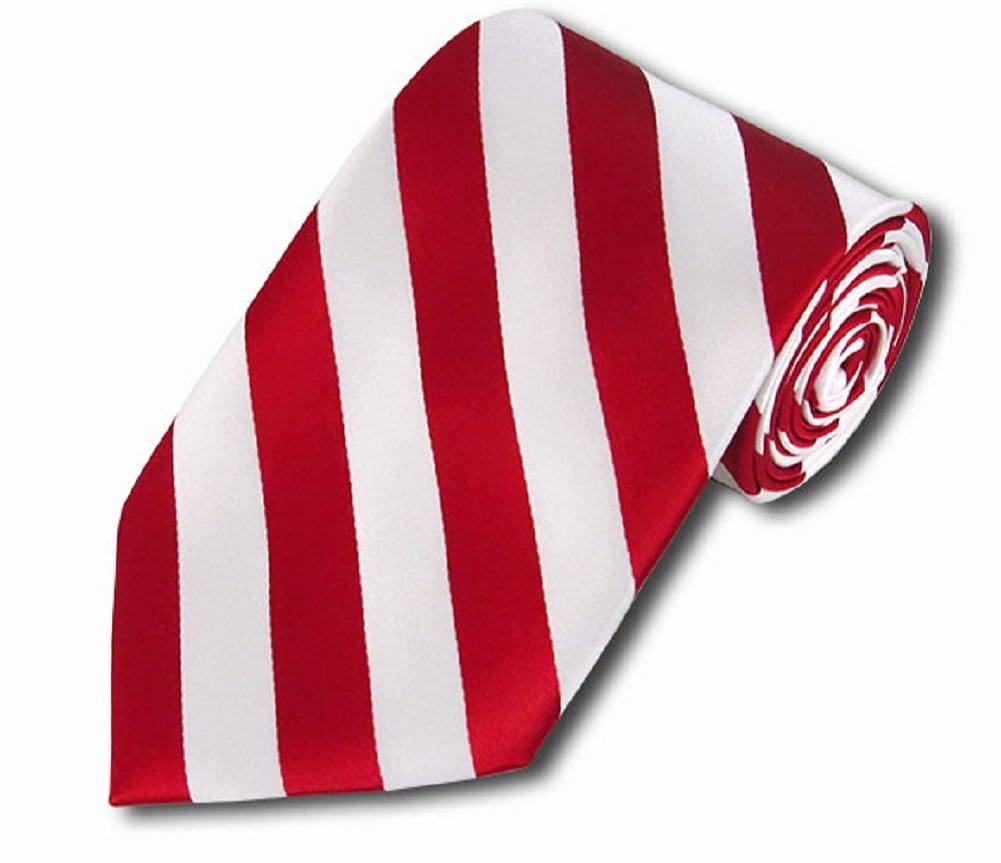 NYFASHION101 Men's 3.5" Regular College Stripe Woven Tie- DS Red ...