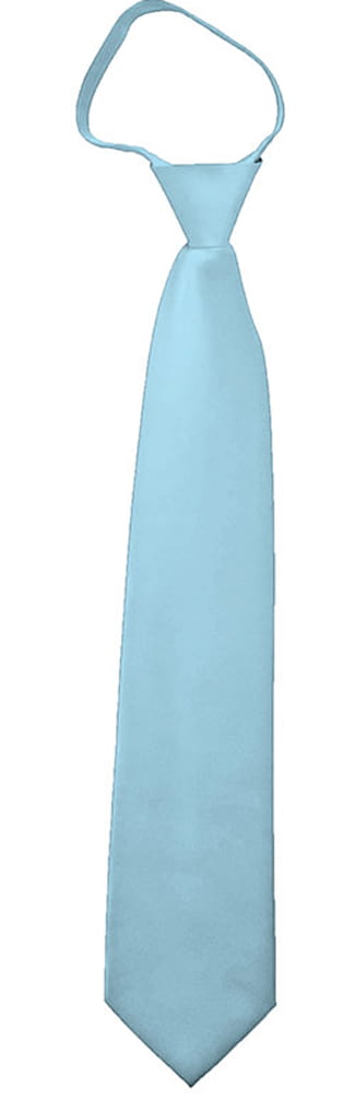 NYFASHION101 Men's Solid Color Formal Zipper Tie, Powder Blue, 20 ...