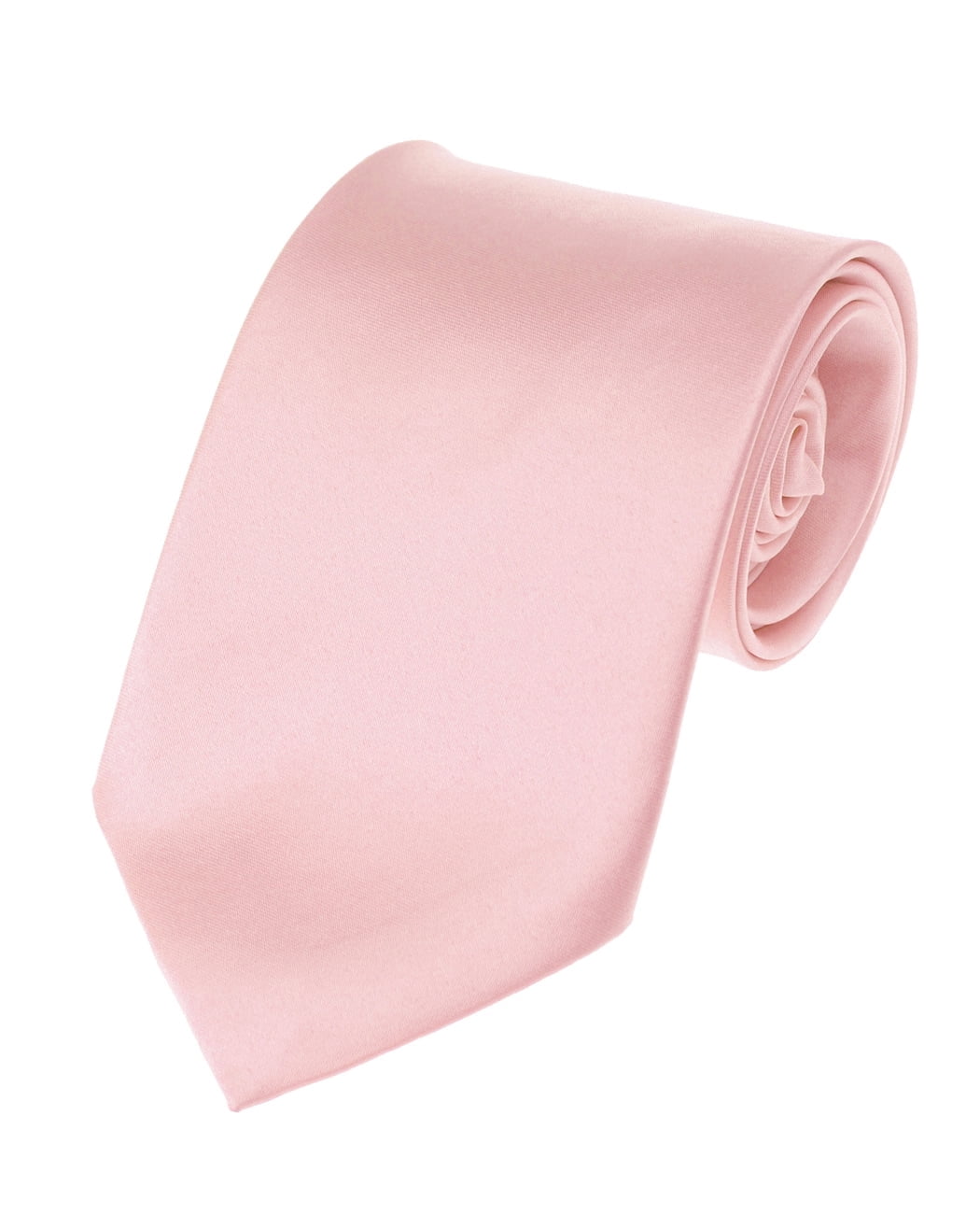 NYFASHION101 Men's Solid Color Handmade Polyester Tie, Light Pink ...