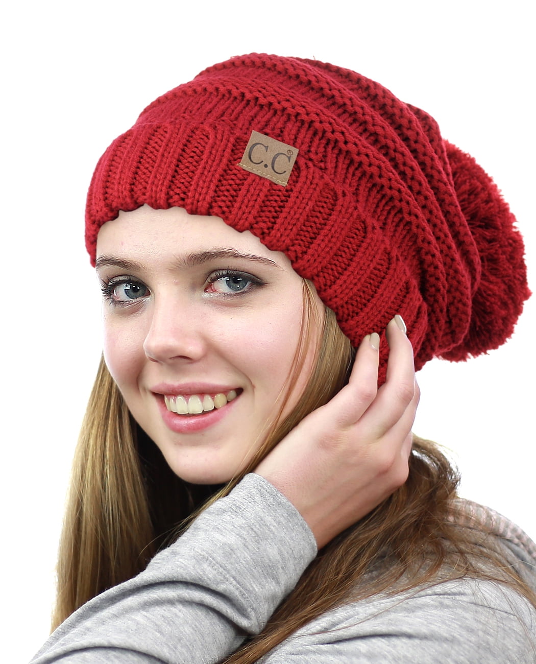 NYFASHION101® Pom Pom Oversized Baggy Slouchy Thick Winter Beanie Hat ...