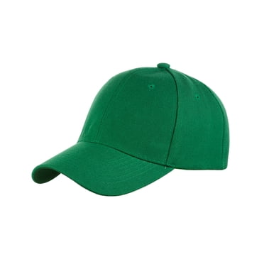 Adjustable High-Quality Green Baseball Cap: Plain, Solid Color with ...