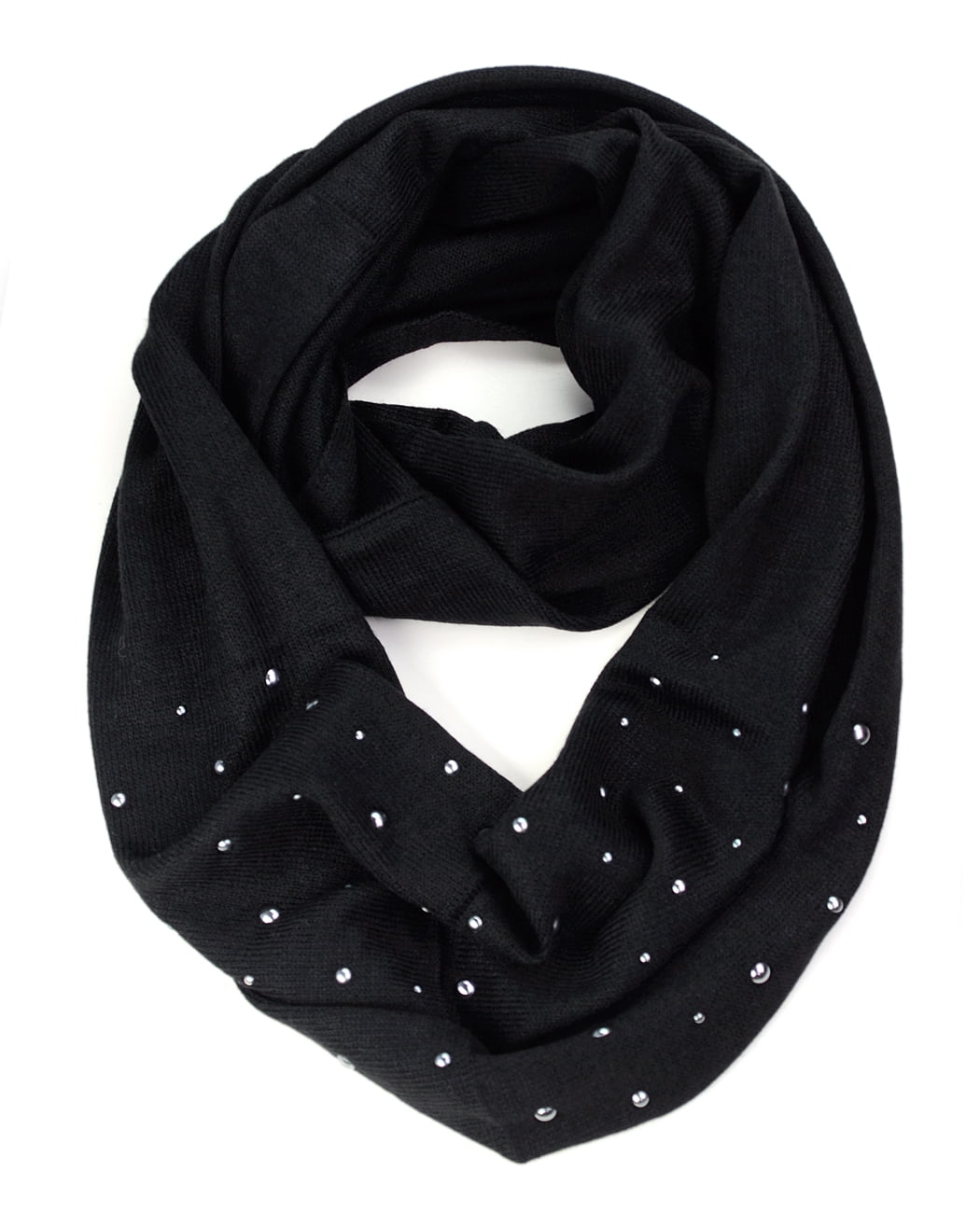 NYFASHION101® Women's Round Studs Soft Warm Acrylic Infinity Loop Scarf ...