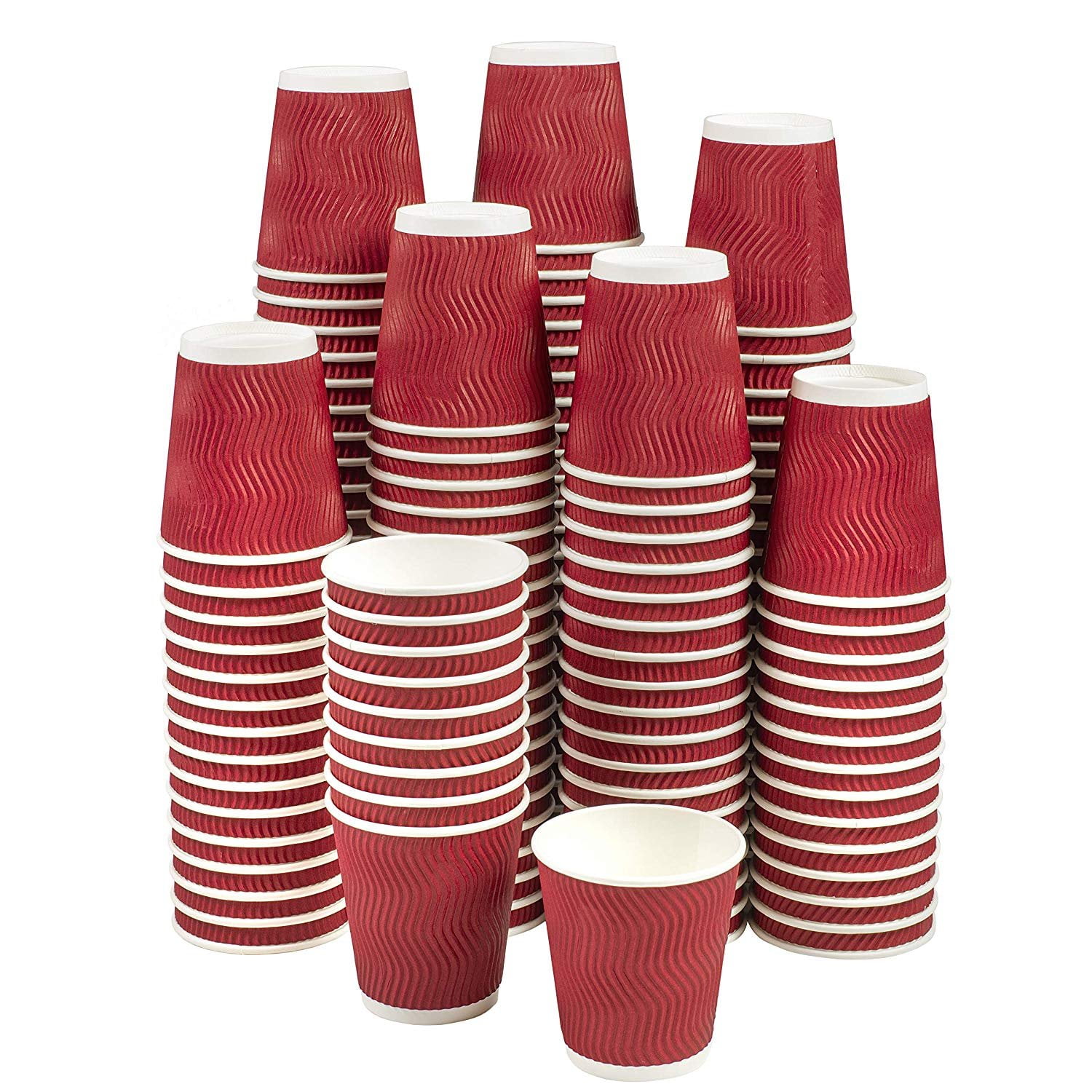 NYHI 150 Set Ripple Insulated 12-oz Paper Cups, Disposable, Eco ...