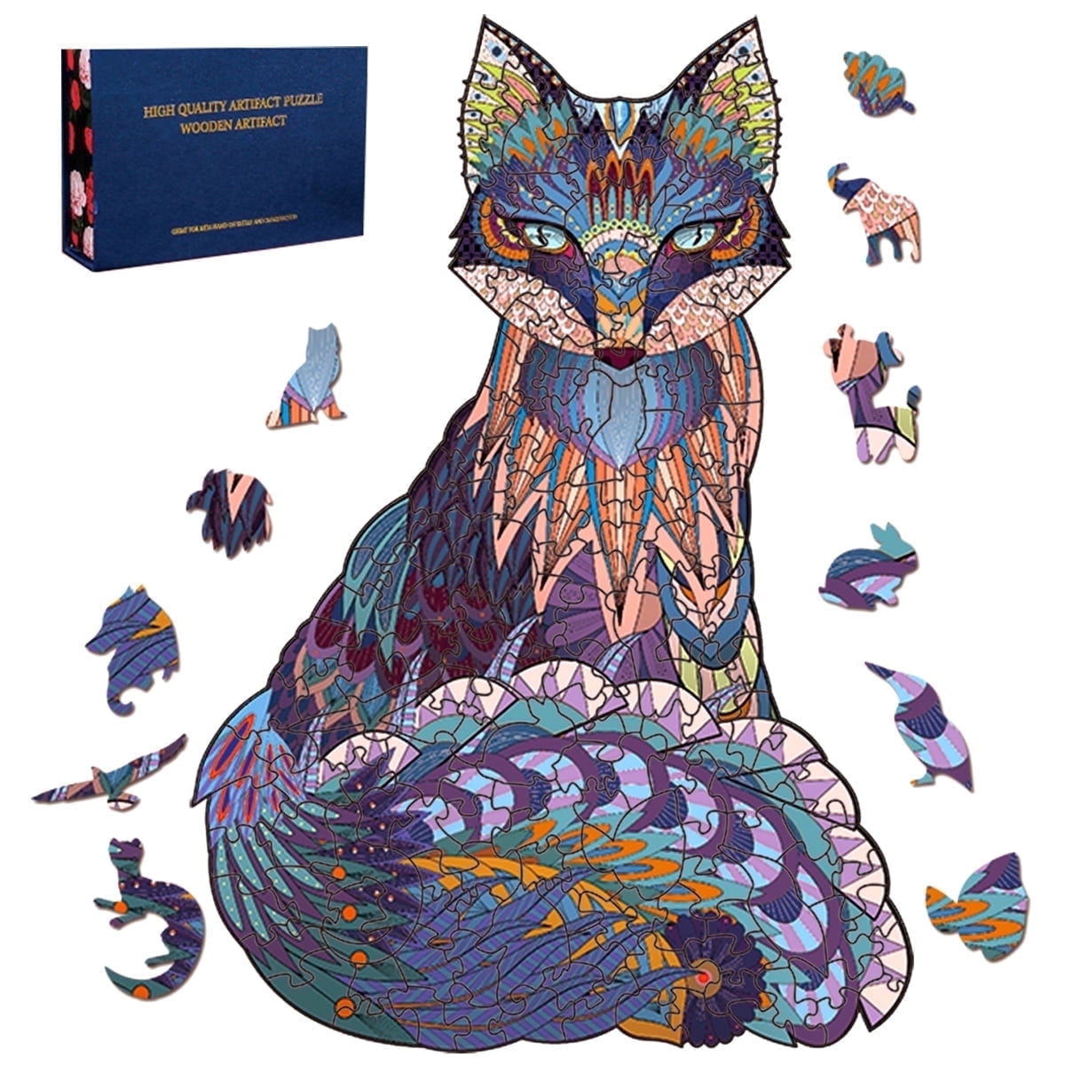 Keyohome Wooden Jigsaw Puzzles, Unique Animal Shapes, 100-300 Piece ...
