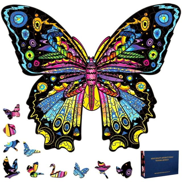 NYIDPSZ Colorful Wooden Jigsaw Puzzles - Unique Shape Set, Perfect Gift ...