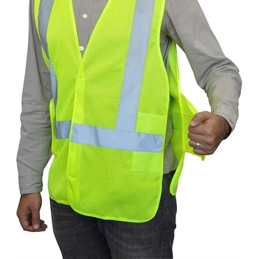 TR Industrial T802 Neon Safety Vest with Front Zipper Knitted, X-Large ...