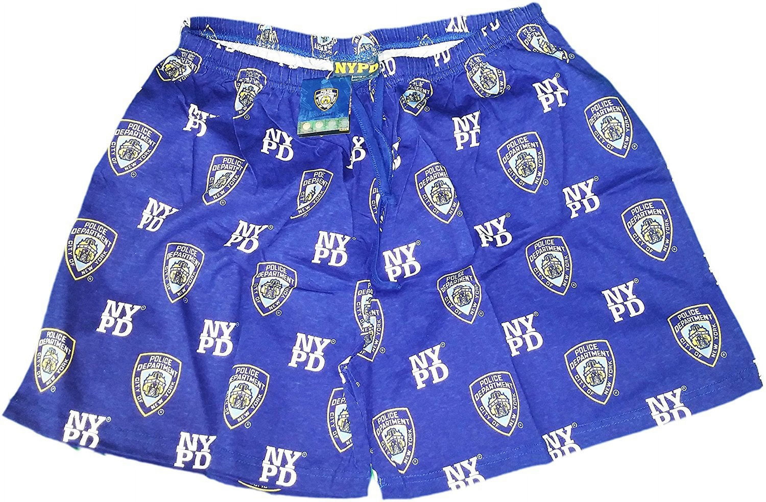 NYPD Boxer Shorts Blue Mens Sleepwear NYC Police Gift Large - Walmart.com