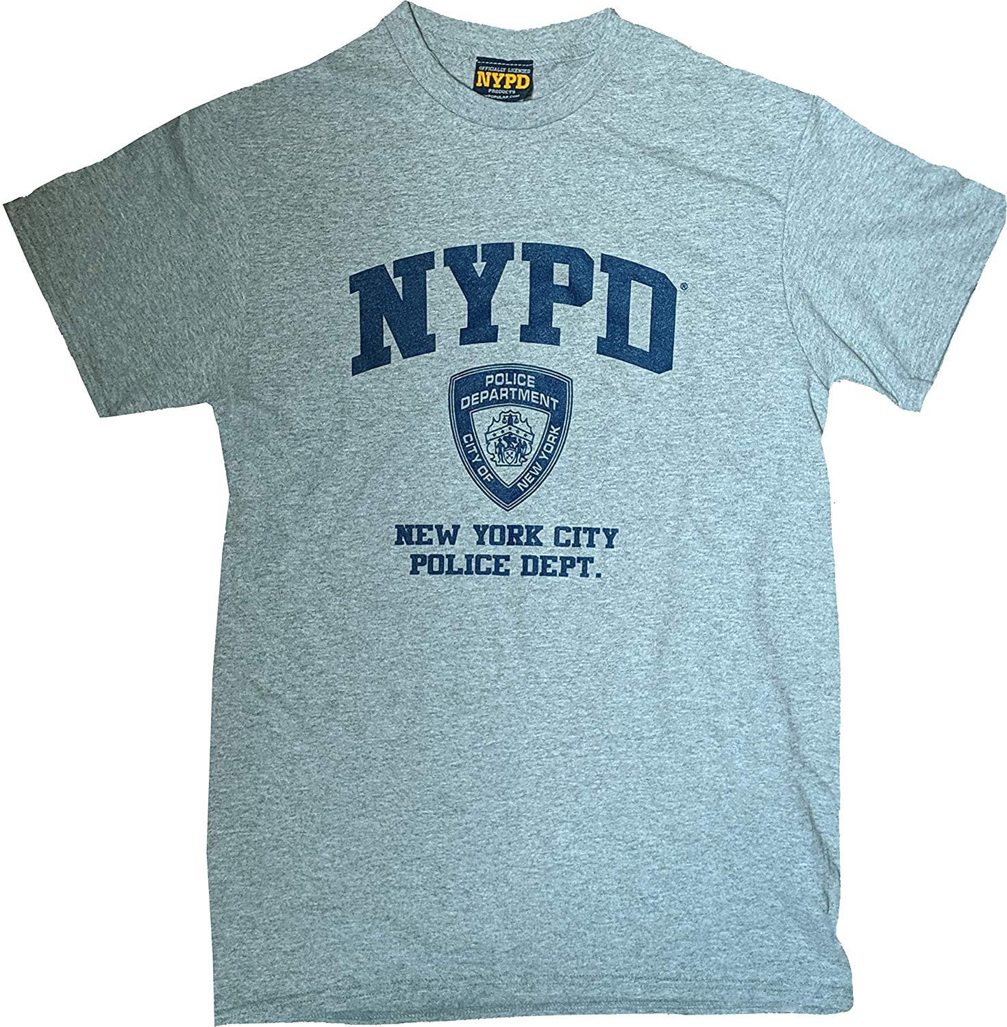 NYPD Men Short Sleeve Tee Heather Gray/Blue, 3X-Large - Walmart.com