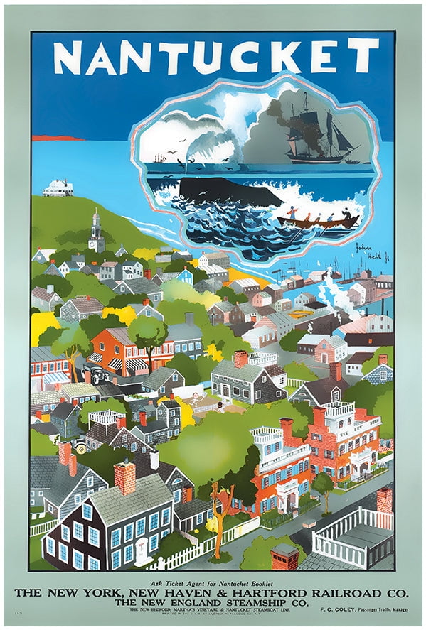NYRR Railroad - Nantucket - Vintage Travel Poster (12x18Inches ...