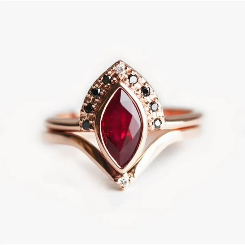 NYS Jewellers 2.00 Ct Marquise Cut Red Ruby Womens Engagement Ring 14K ...