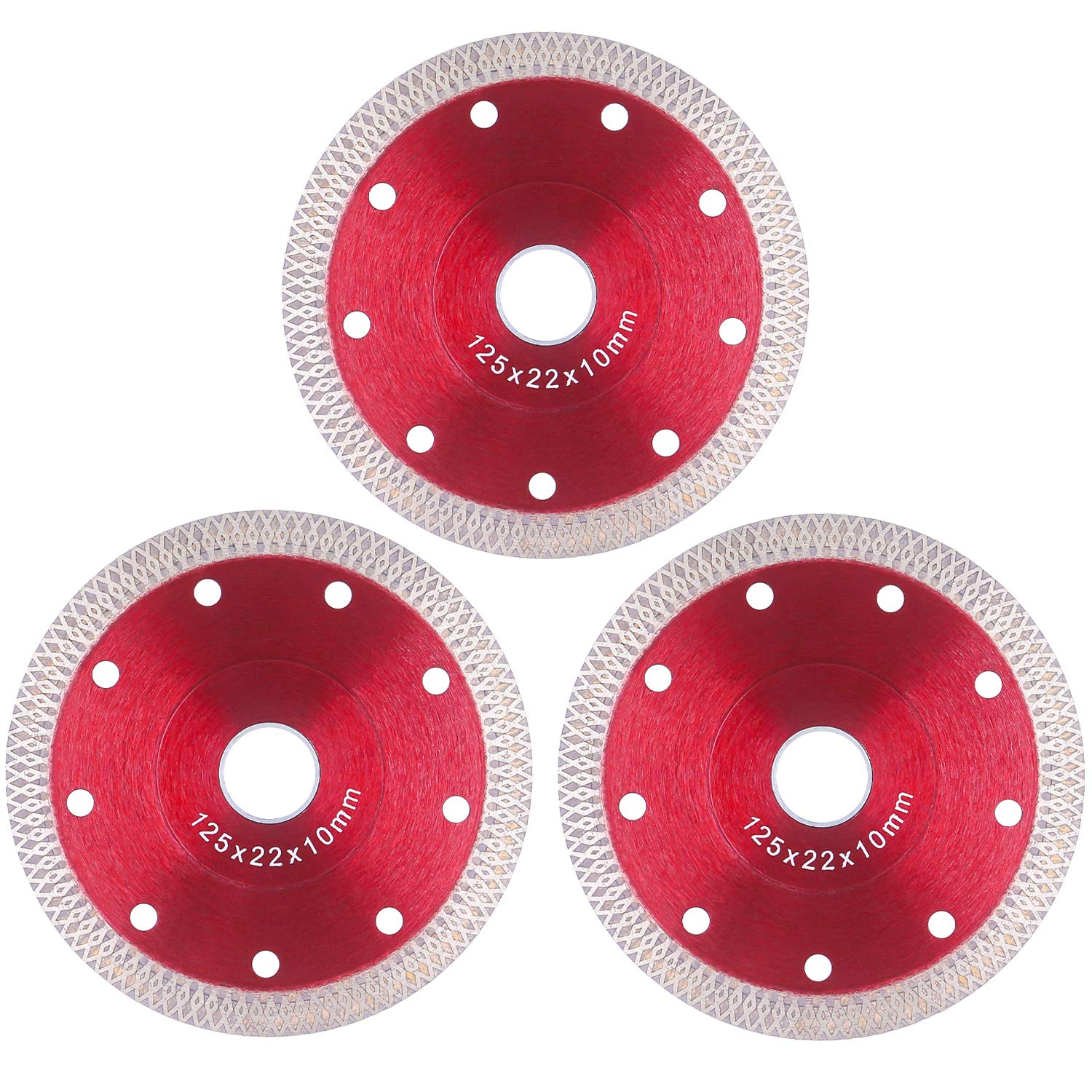 NYTiger 3 Pack 5 inch Diamond Saw Blade 5" Super Thin Tile Blades Cutting Disc Wheel for Cutting ...