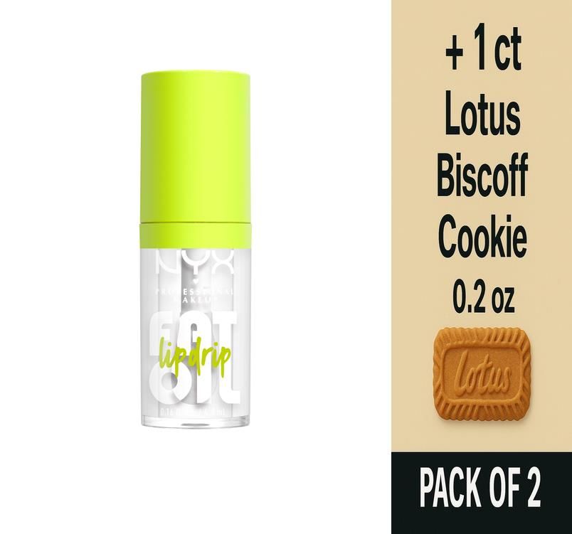 NYX Fat Oil Lip Drip - My Main - Each - Pack of 2 & Lotus Biscoff ...