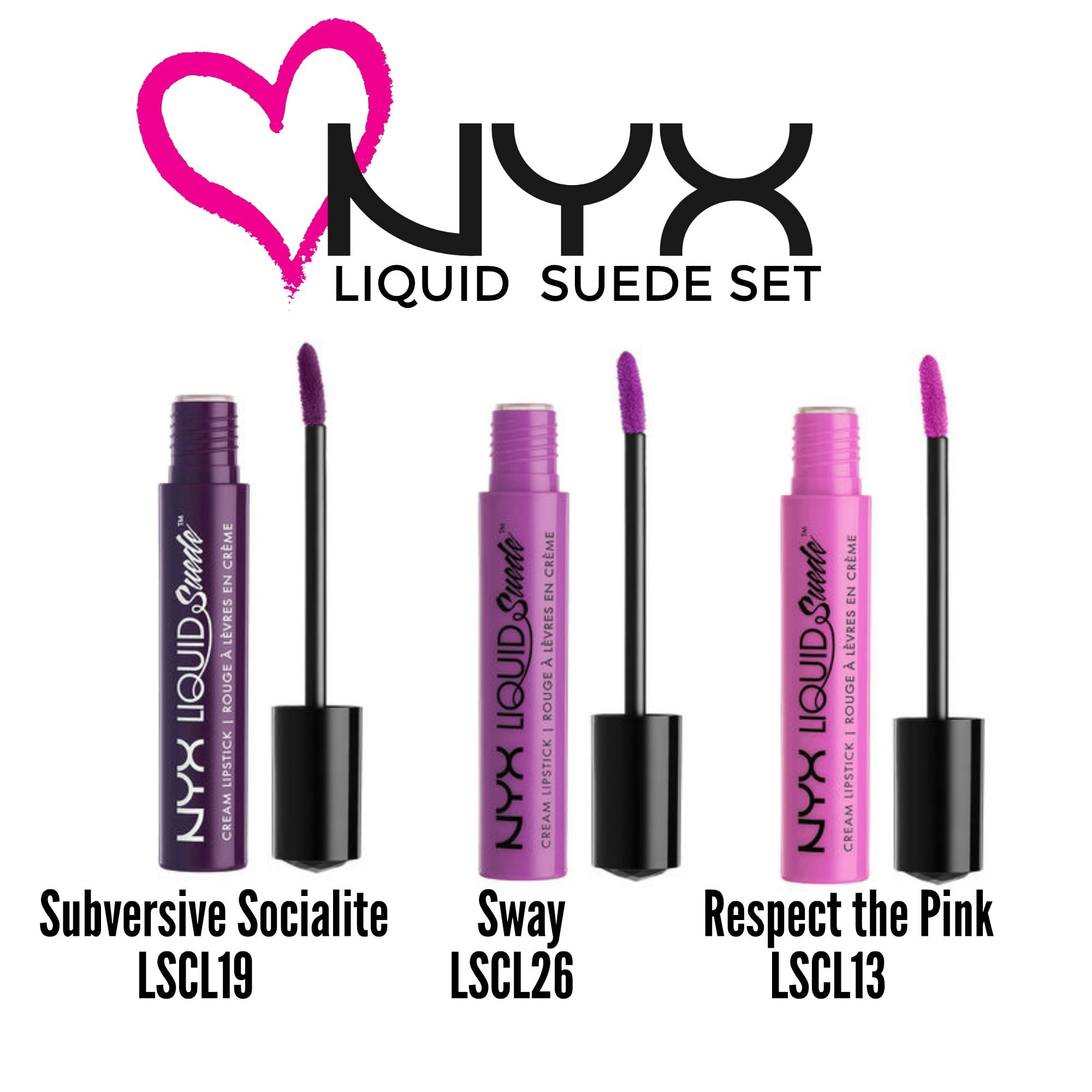 NYX Liquid Suede Cream Lipstick 3 pc. Set (Subversive Socialite, Sway ...