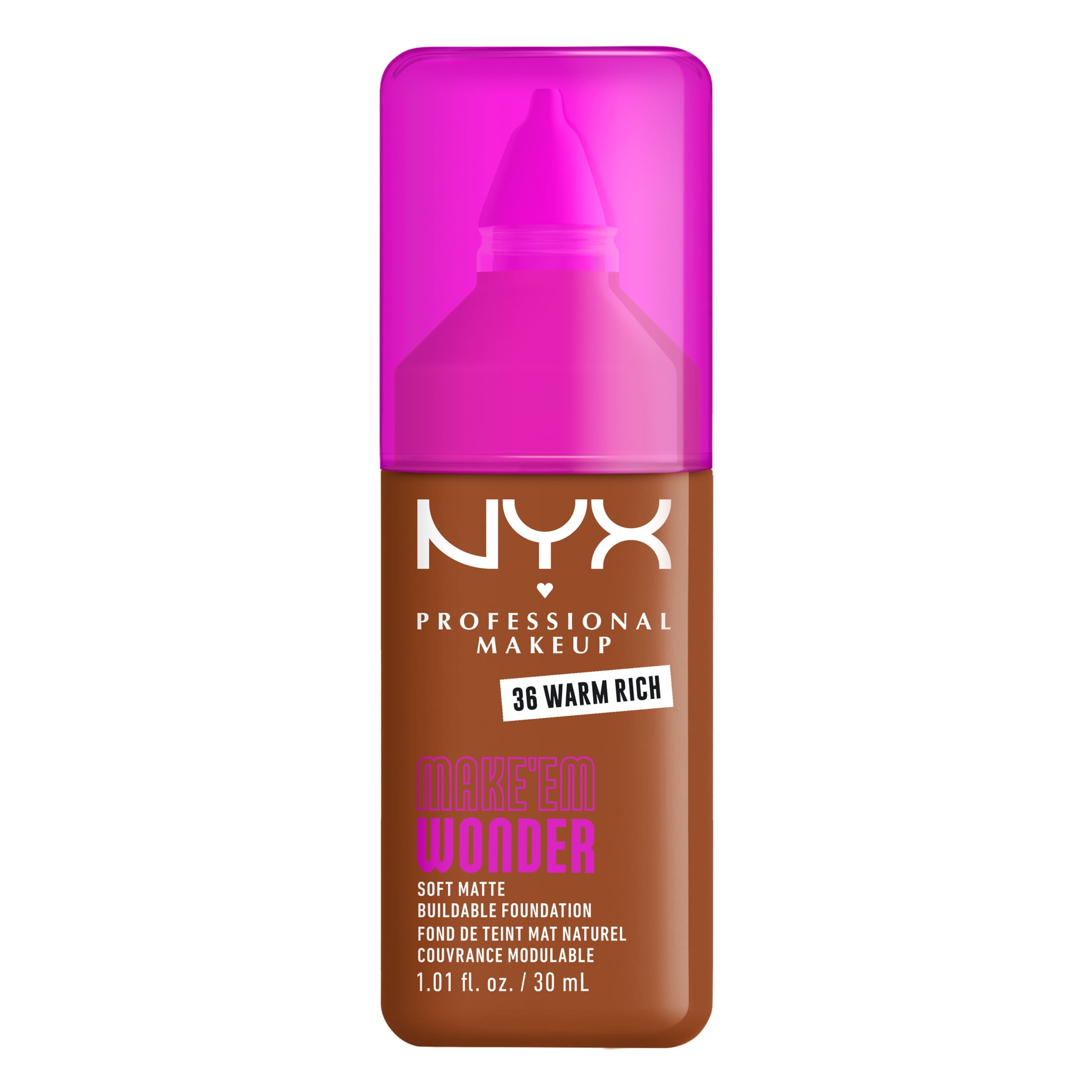 NYX Professional Makeup Make 'EM Wonder, 24H Soft Matte Foundation ...