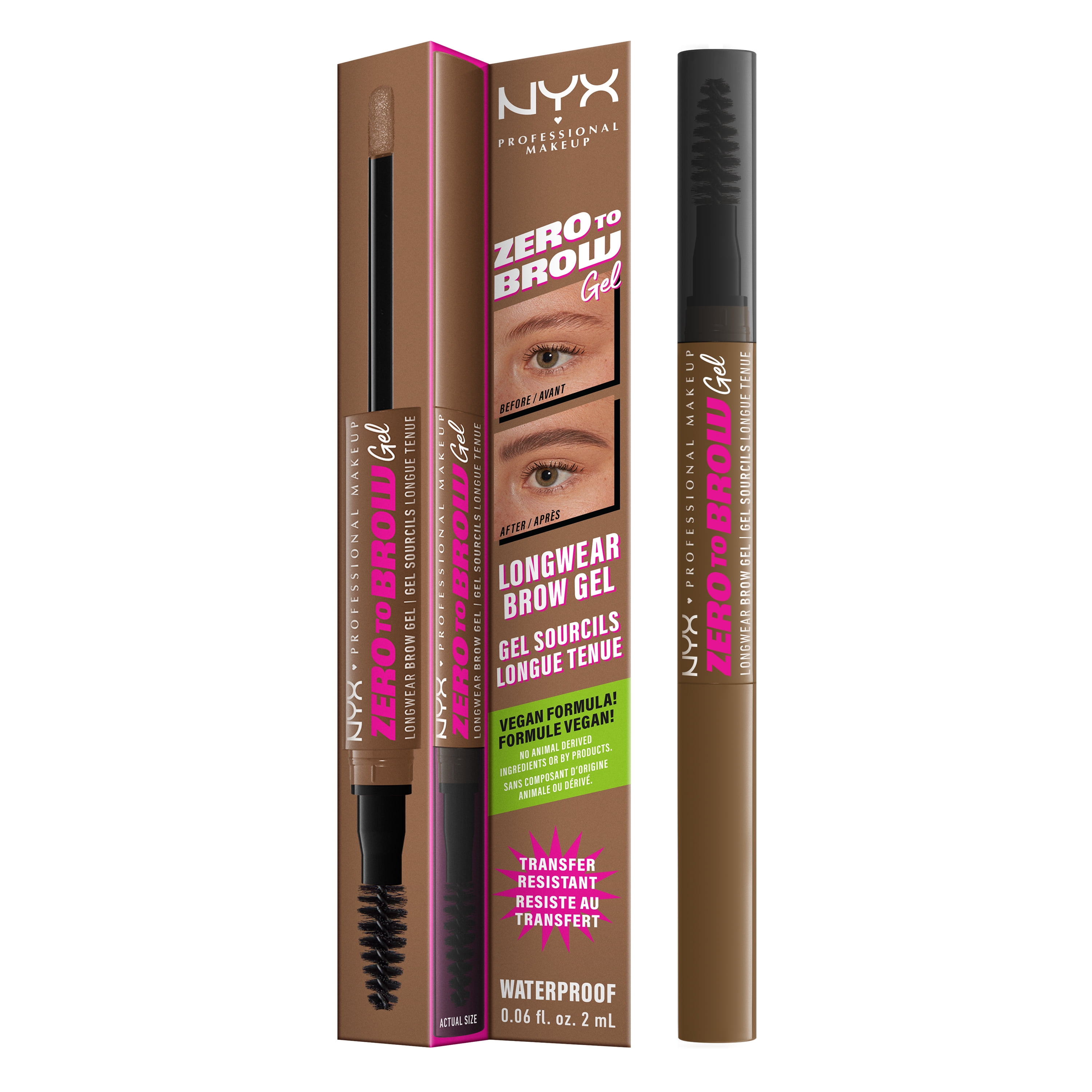 NYX Professional Makeup Zero to Brow Longwear Eyebrow Gel, Ash Blonde ...