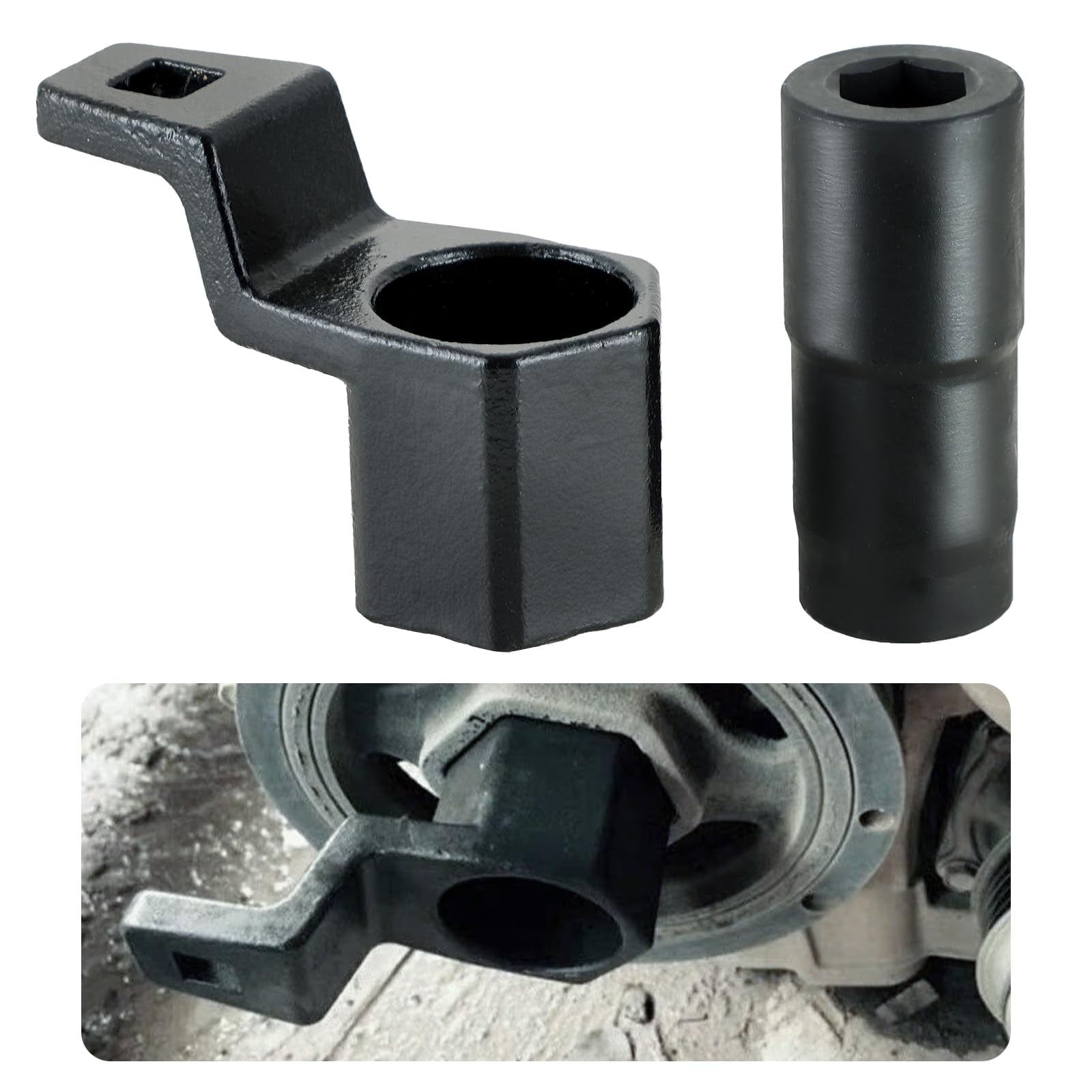 NYXOVA 19 mm Harmonic Balancer Socket and 50mm Crankshaft Crank Pulley ...