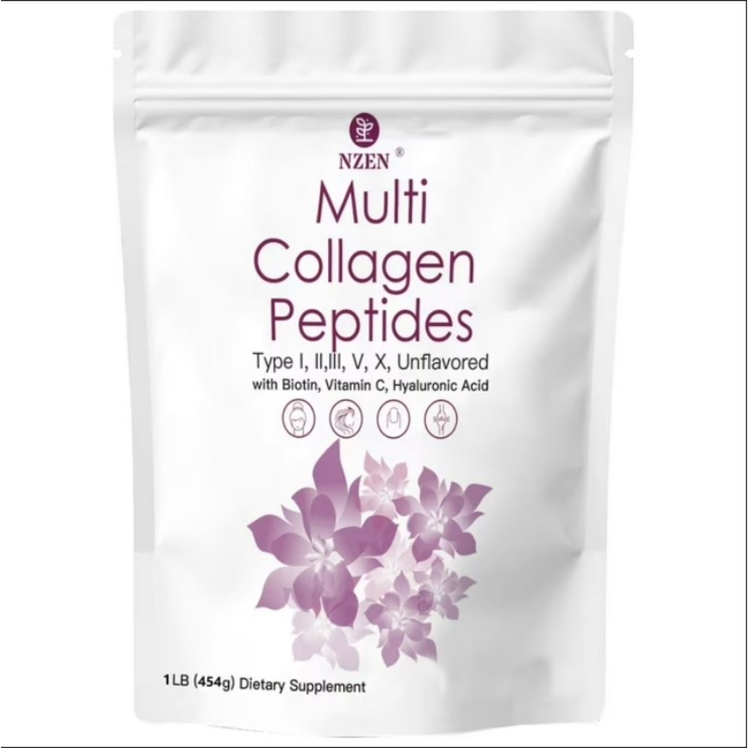 NZEN Multi Collagen Protein Powder, 82 Servings - 1/2 Lb, Type I,II,III ...